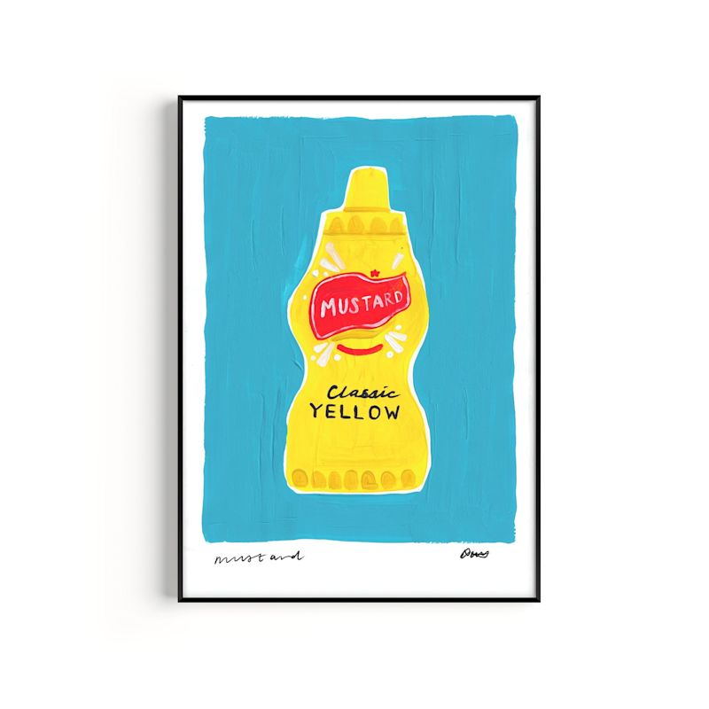 Mustard Hand Painted Art Print - A3 | Natalie Cass Art | Wolf & Badger