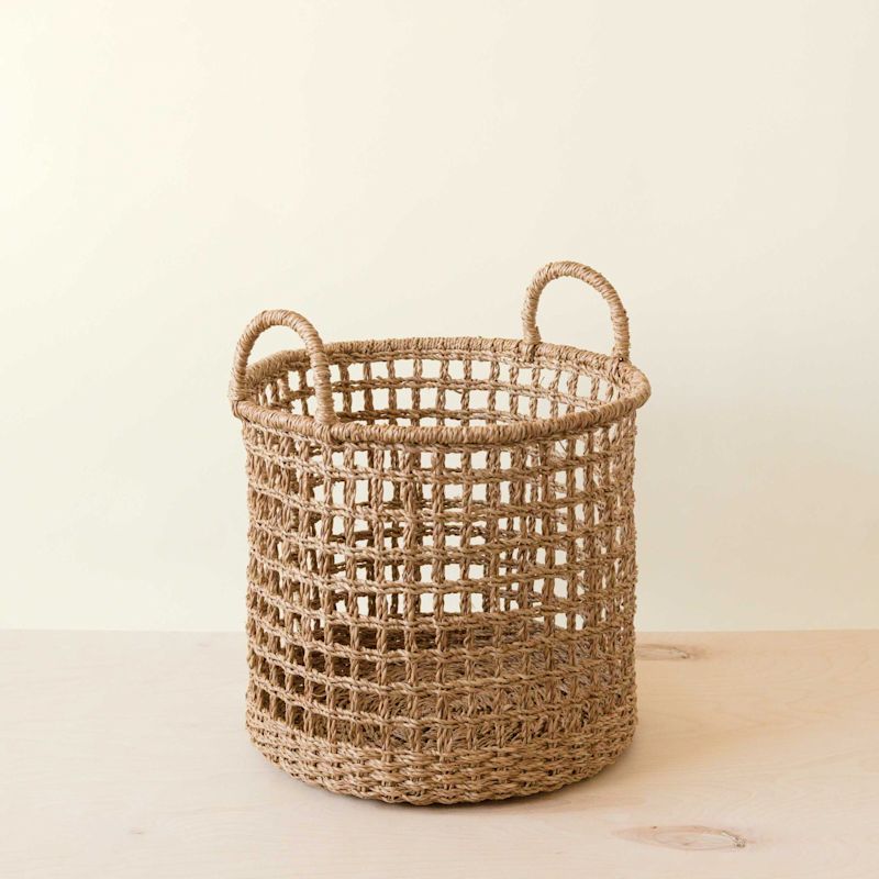 Open Weave Baskets With Handle, Set Of Three - Storage Baskets | LIKHÂ ...