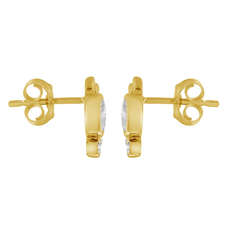 Natural Diamond Round-Cut Stud Earrings in Solid 14K Gold | Artisan | Wolf & Badger