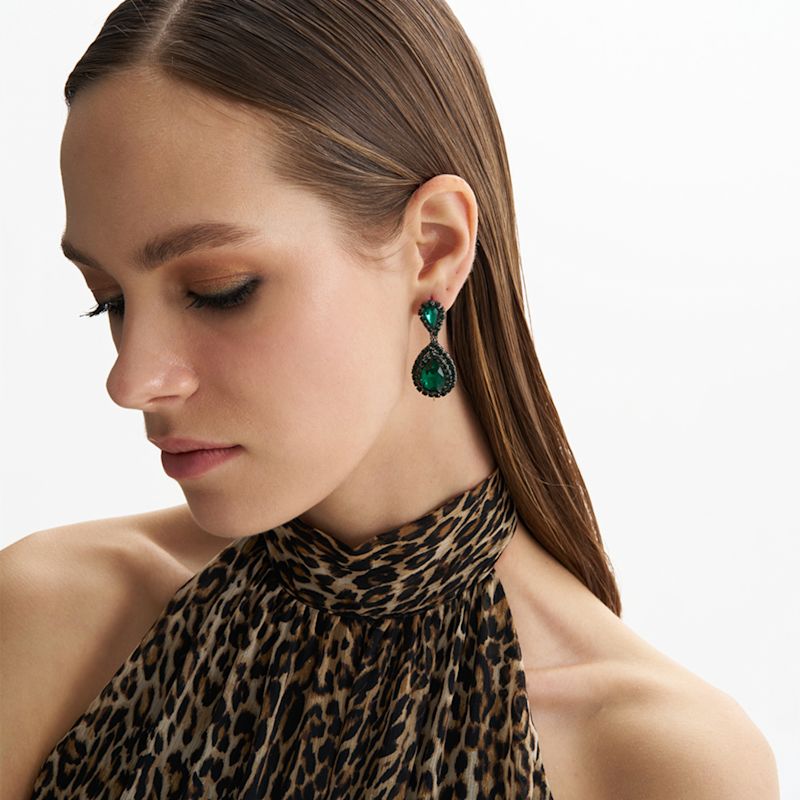 Nicole Green Crystal Drop Earring | Maison De Gala | Wolf & Badger