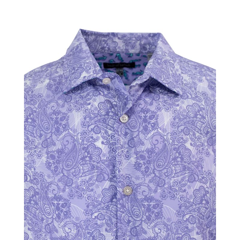 Nigel Paisley Wave Shirt In Lavender | Lords of Harlech | Wolf & Badger