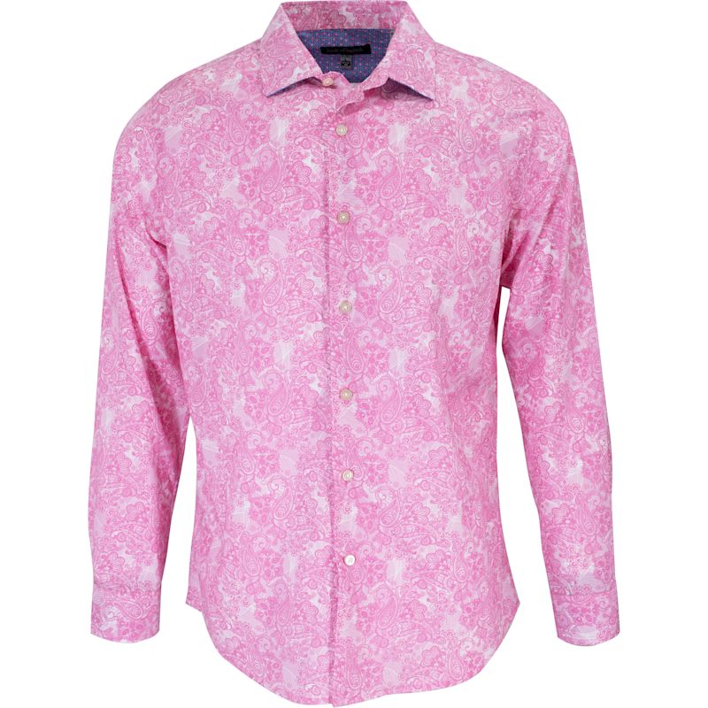 Nigel Paisley Wave Shirt In Pink | Lords of Harlech | Wolf & Badger