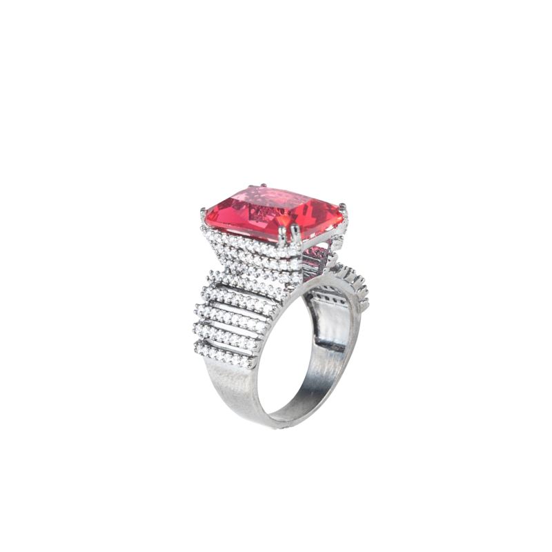 Noir Prism Red Crystal Ring | Meraki by Rashmi Bajaj | Wolf & Badger