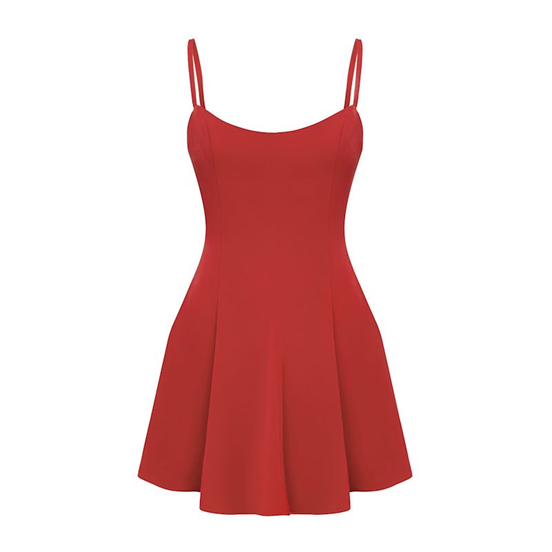 Nora Strap Mini Dress With Open Back In Coral | SANCTUMUM | Wolf & Badger