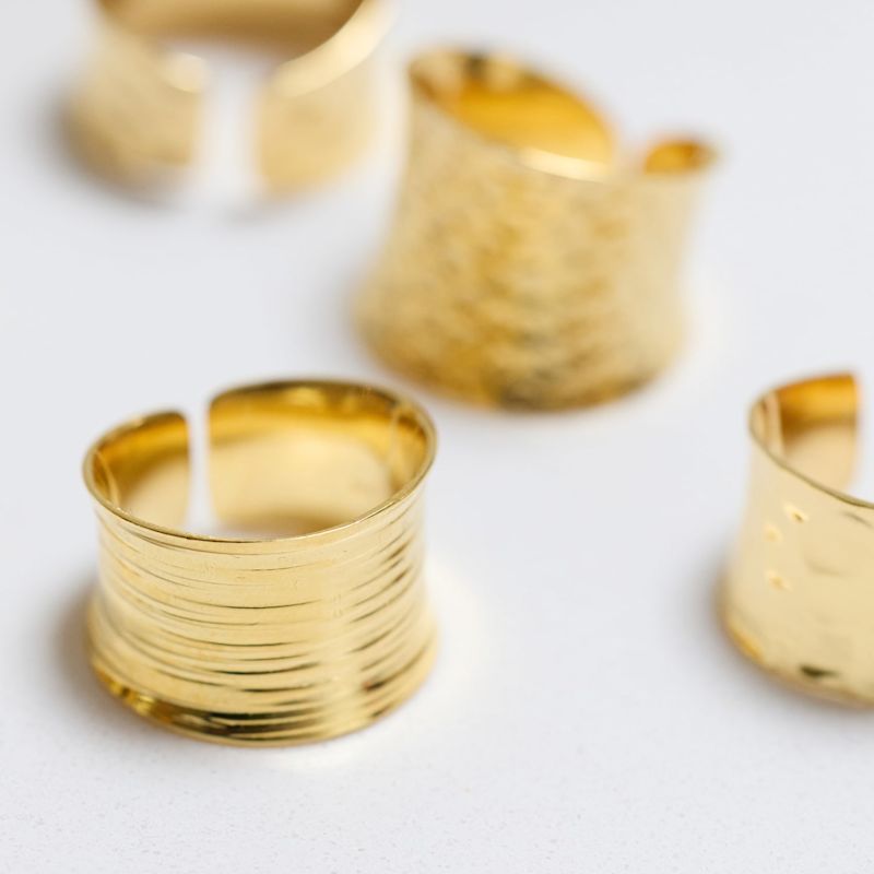 Nudo Gold Short Scratch Ring - Fully Size Adjustable | Amadeus | Wolf ...