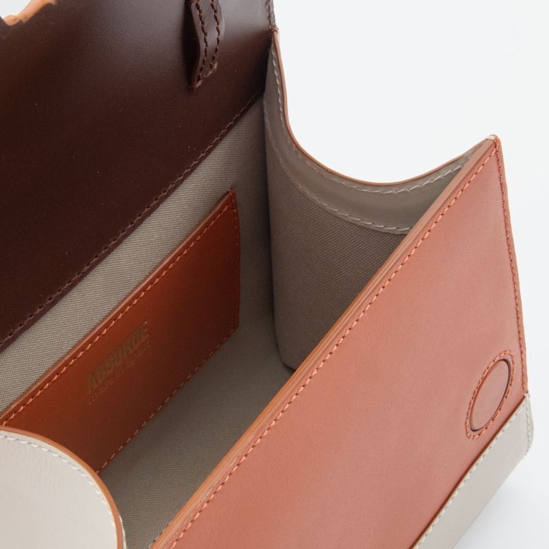 One Way Brown Small Leather Shoulder Bag | ABSURDE | Wolf & Badger
