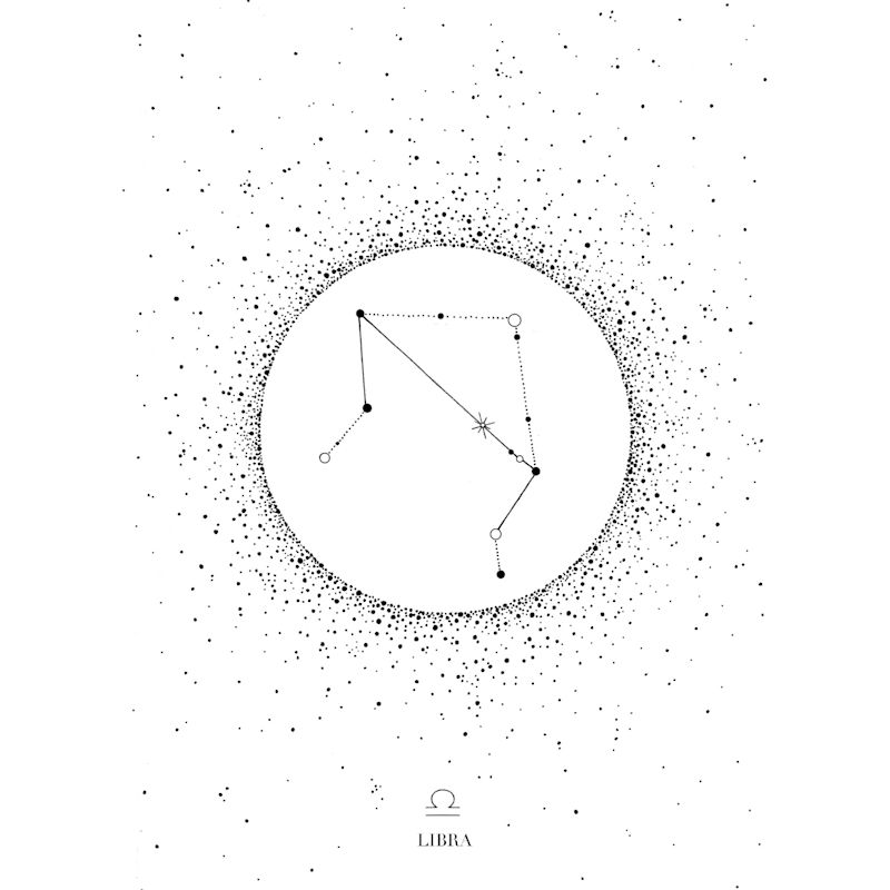 'Libra Star Sign' - Fine Art Print A5 | Emily Carter | Wolf & Badger