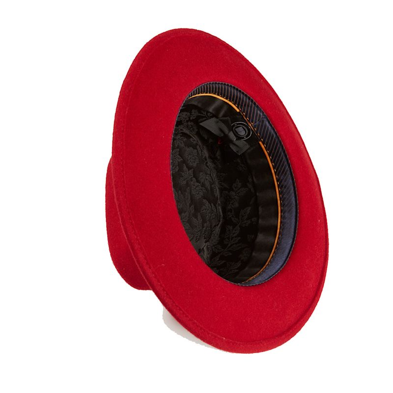 Pablo Oxblood Red Felt Wide Brim Wool Felt Fedora Hat | Dasmarca Hats ...