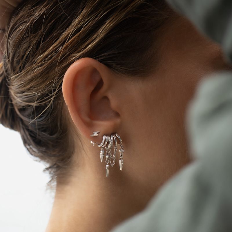 Palma Charm Earring - Silver | Aaria London | Wolf & Badger