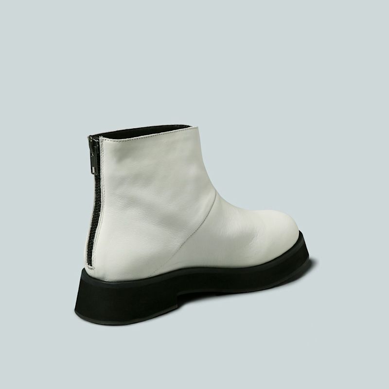 Paltrow Zip-Up White Ankle Boot By Rag & Co | Rag & Co. | Wolf & Badger