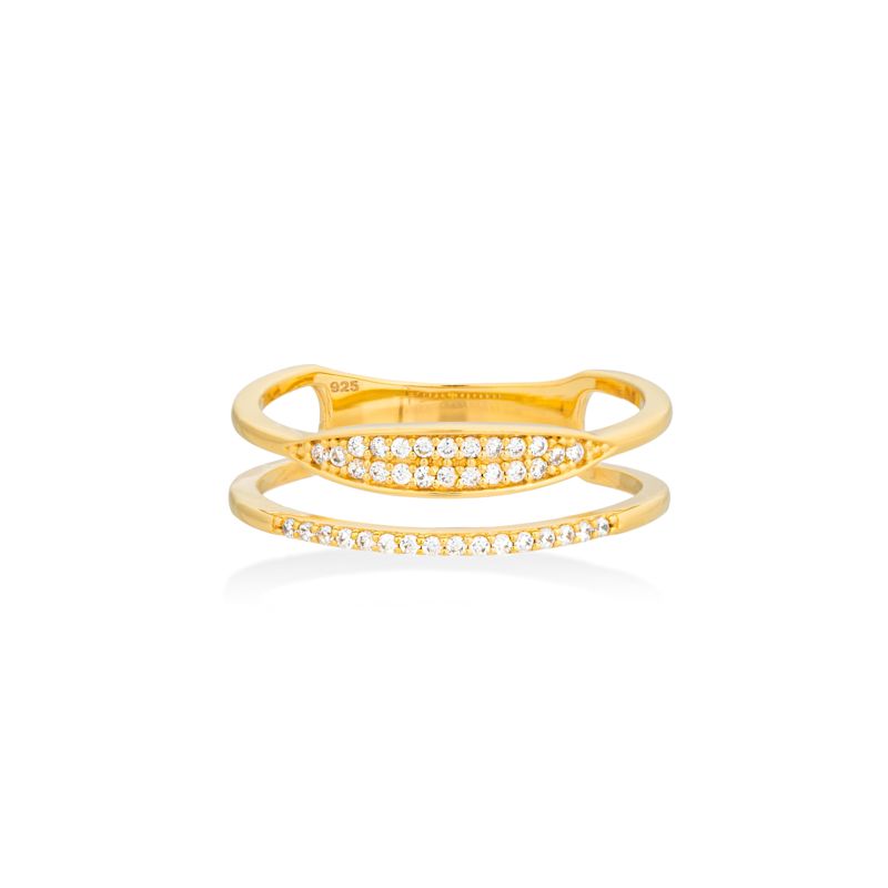 Pave Dual Slim Signet Silver | Shabella NYC | Wolf & Badger