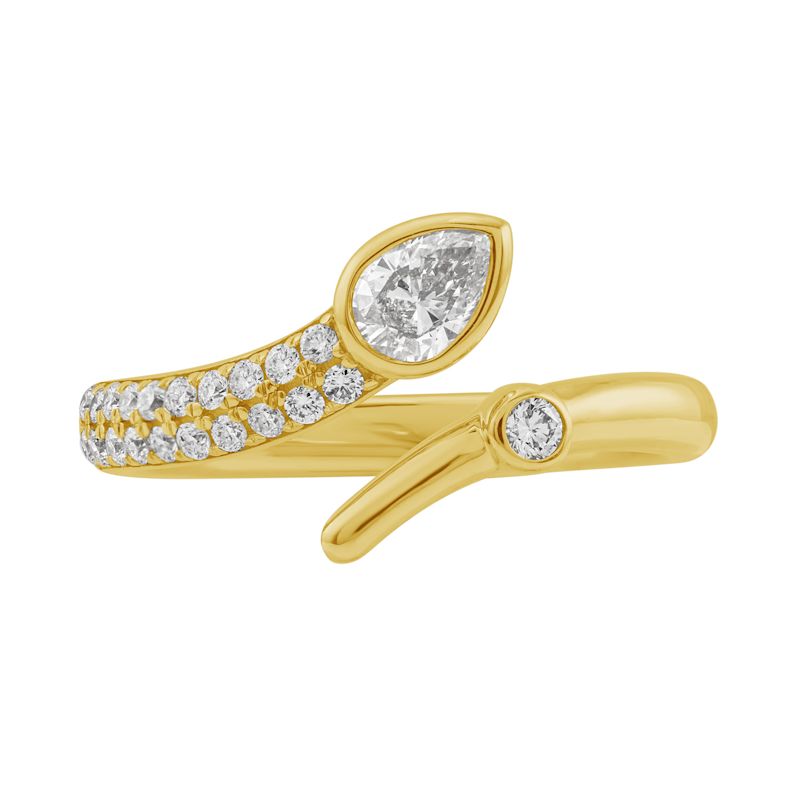Pear-Cut Diamond Open Wrap Ring in 14K Gold – Designer Jewelry ...
