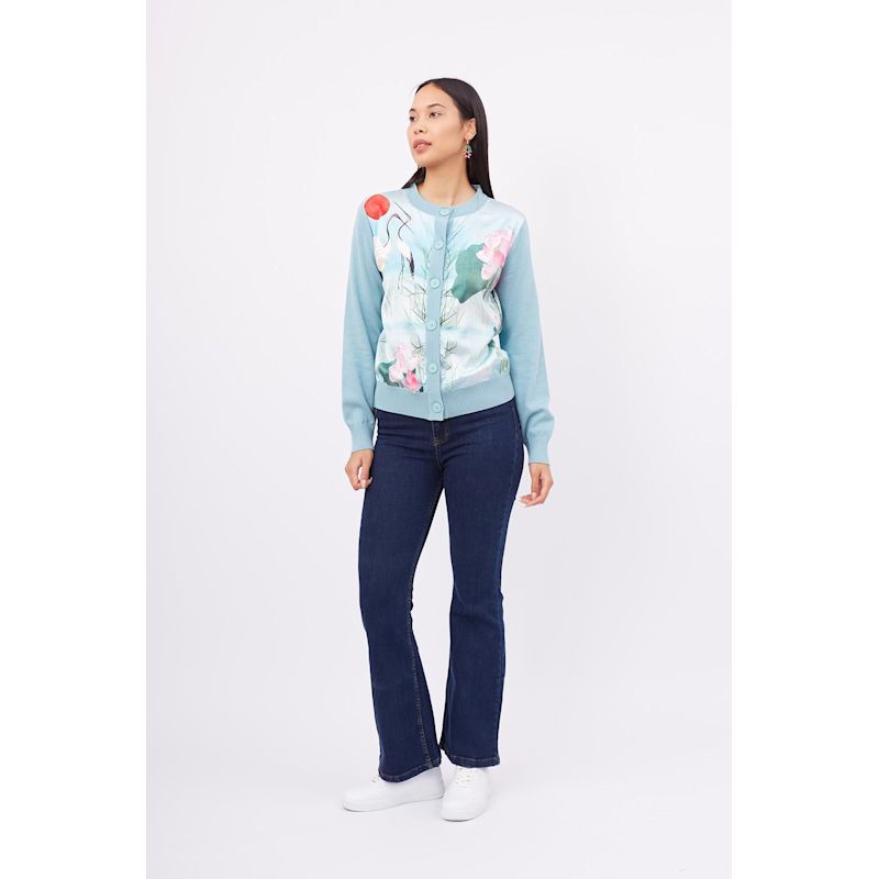 Melinda Organic Cotton Cardigan In Powder Blue | Peraluna | Wolf & Badger