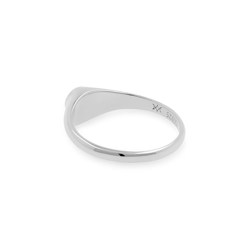 Petite Round Silver Pinky Signet Ring | Côté Caché | Wolf & Badger