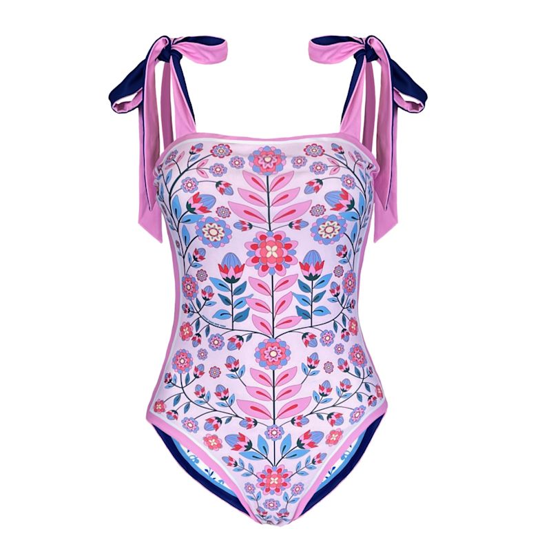 Pink Garden Reversible One Piece Swimsuit | Jessie Zhao New York | Wolf ...