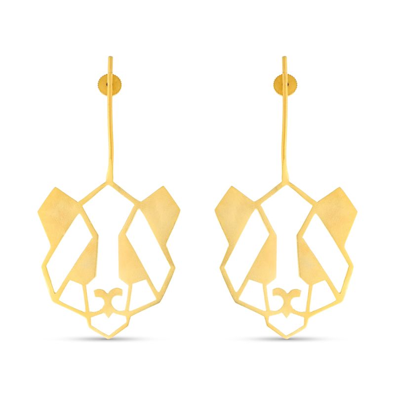 Playful Panda Gold Plated Dangle Earrings | Meraki by Rashmi Bajaj ...