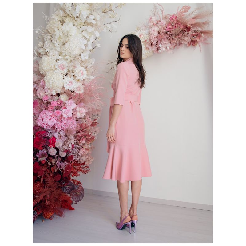Powder Pink Wrap Blazer Dress With Flowers | concept A trois | Wolf ...