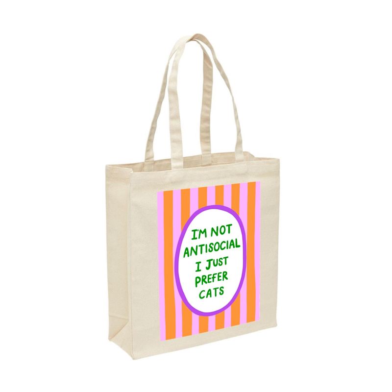 Prefer Cats - Cotton Canvas Tote Bag | The Paper Tail | Wolf & Badger