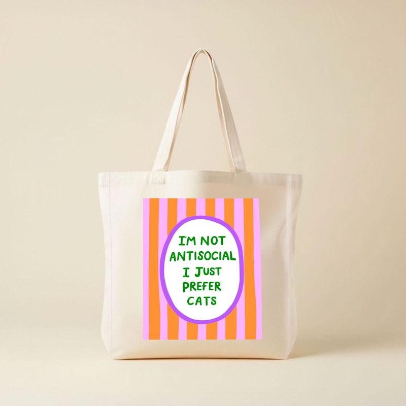 Prefer Cats - Cotton Canvas Tote Bag | The Paper Tail | Wolf & Badger