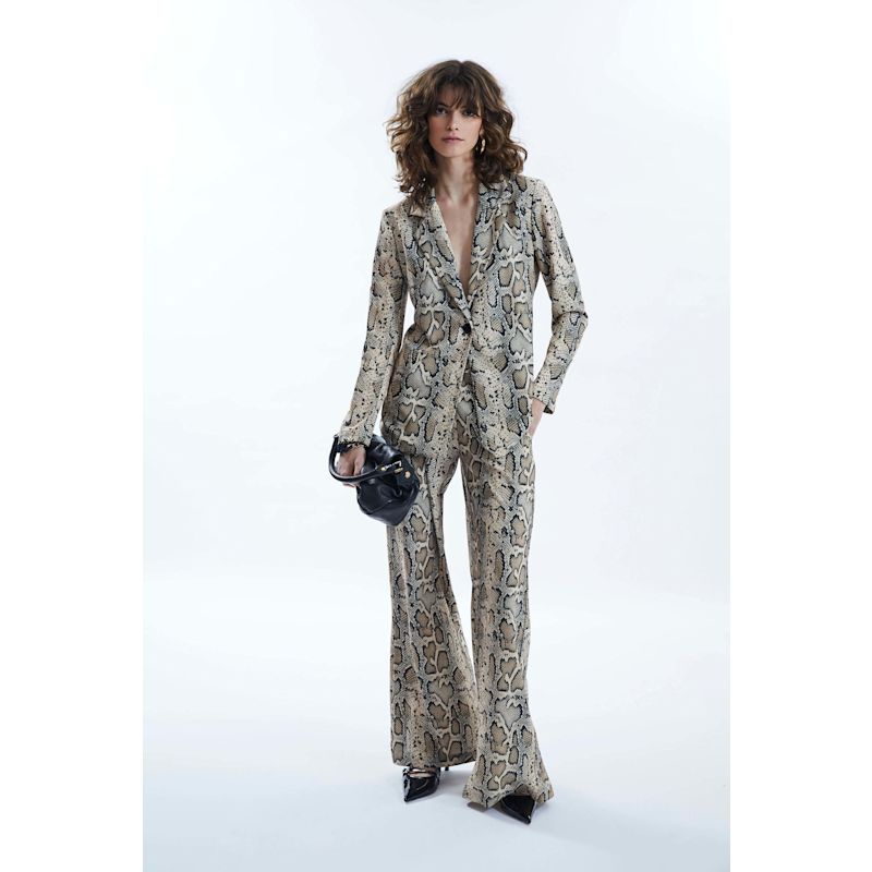 Python Print Blazer Beige | James Lakeland | Wolf & Badger