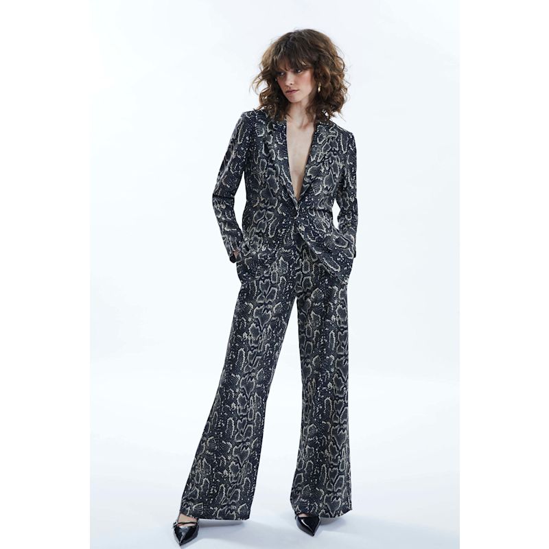 Python Print Blazer Black-Beige | James Lakeland | Wolf & Badger