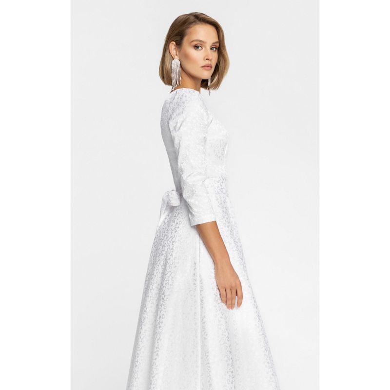 Jacquard Dress Alyzee White | MATSOUR'I | Wolf & Badger