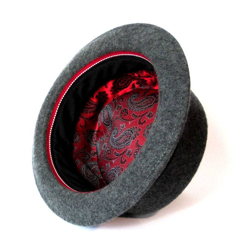 Quintin Granite Grey Felt Oval Crown Porkpie Hat | Dasmarca Hats | Wolf ...