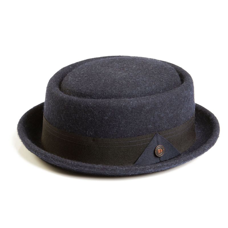 Quintin Ink Felt Oval Crown Porkpie Hat | Dasmarca Hats | Wolf & Badger