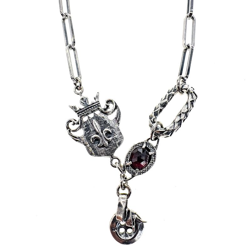 Rebel Rebel Chain Necklace With Garnet | Gem Kingdom | Wolf & Badger