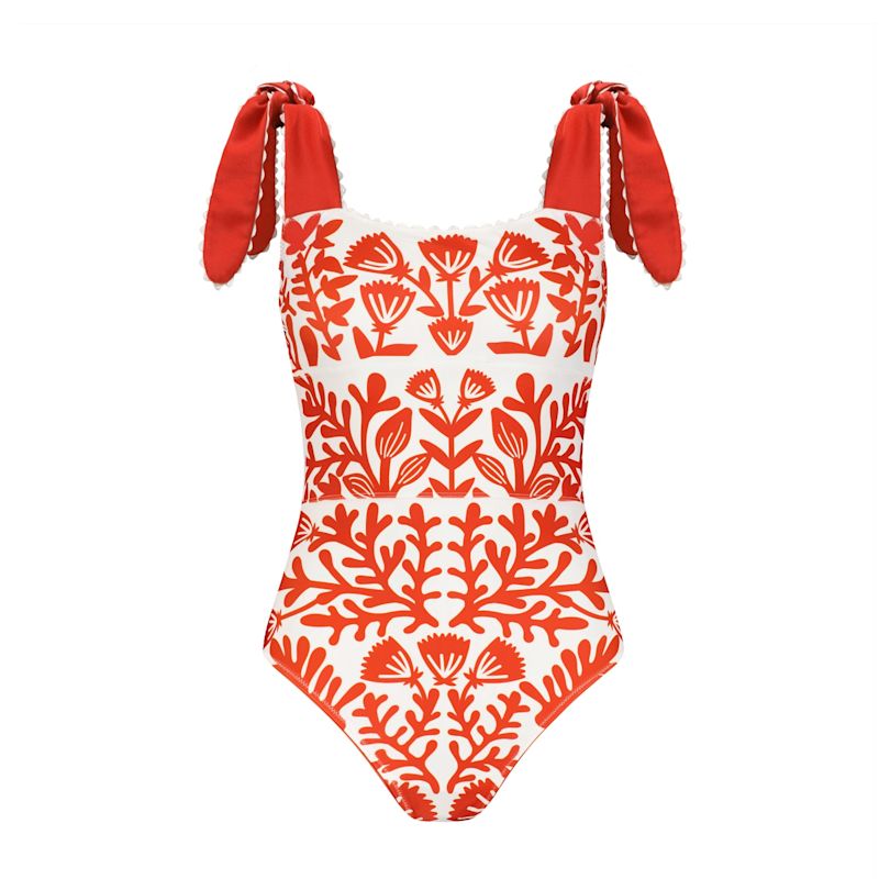 Red Coral Reversible One-Piece Swimsuit | Jessie Zhao New York | Wolf ...