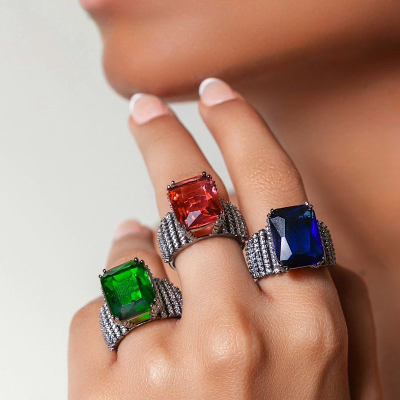 Noir Prism Red Crystal Ring | Meraki by Rashmi Bajaj | Wolf & Badger
