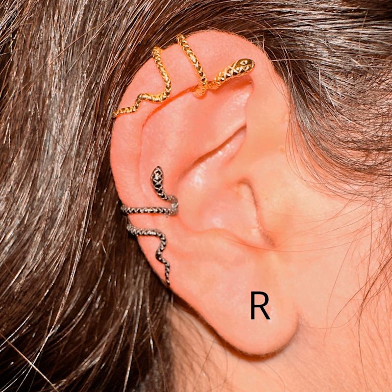 Serpent Ear Cuff SIlver | Jagged Halo Jewelry | Wolf & Badger