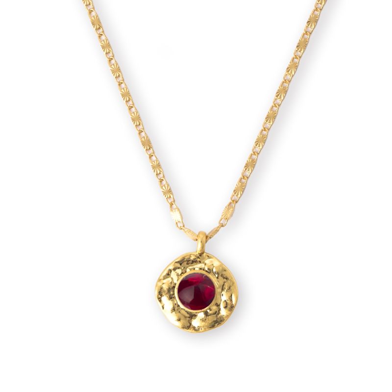 Roaming Venus Gold Ruby Crystal Molten Pendant Necklace | Classicharms ...