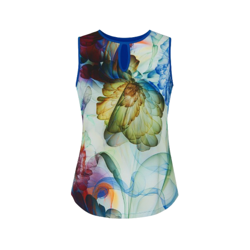 Royal Blue Keyhole Detail Print Top | Conquista | Wolf & Badger