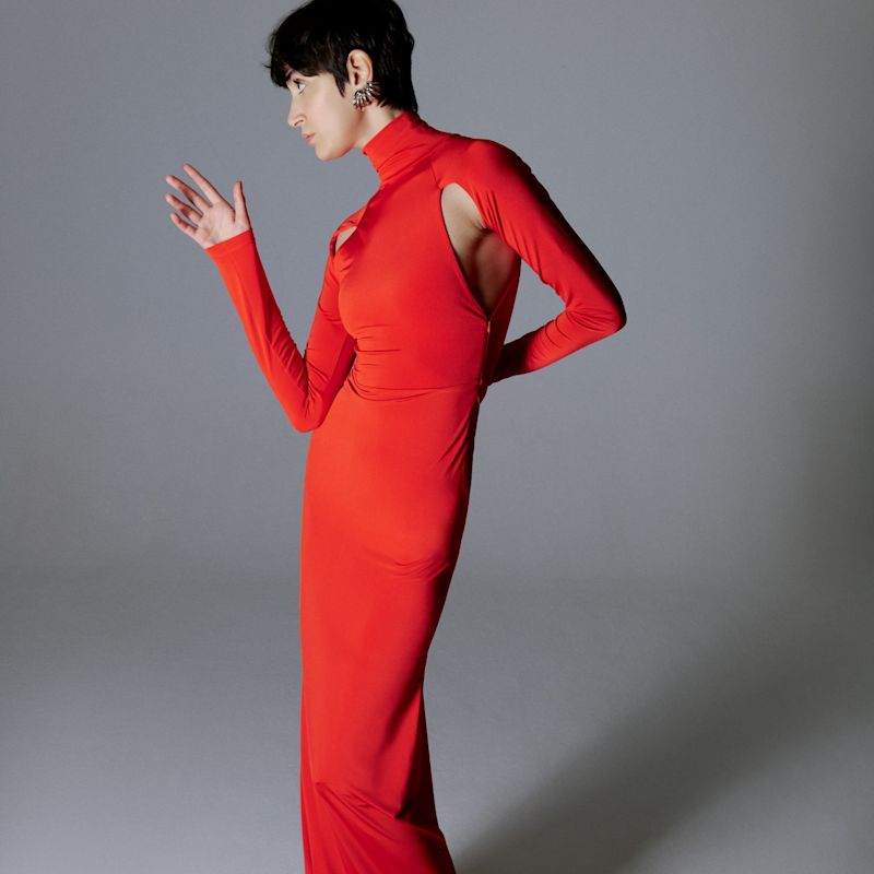 Maxi Scarlet Dress-Red | Herfetch | Wolf & Badger