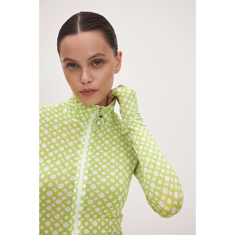 Set Suit Zipper Full Bodysuit & Skirt Lime | MONOSUIT | Wolf & Badger