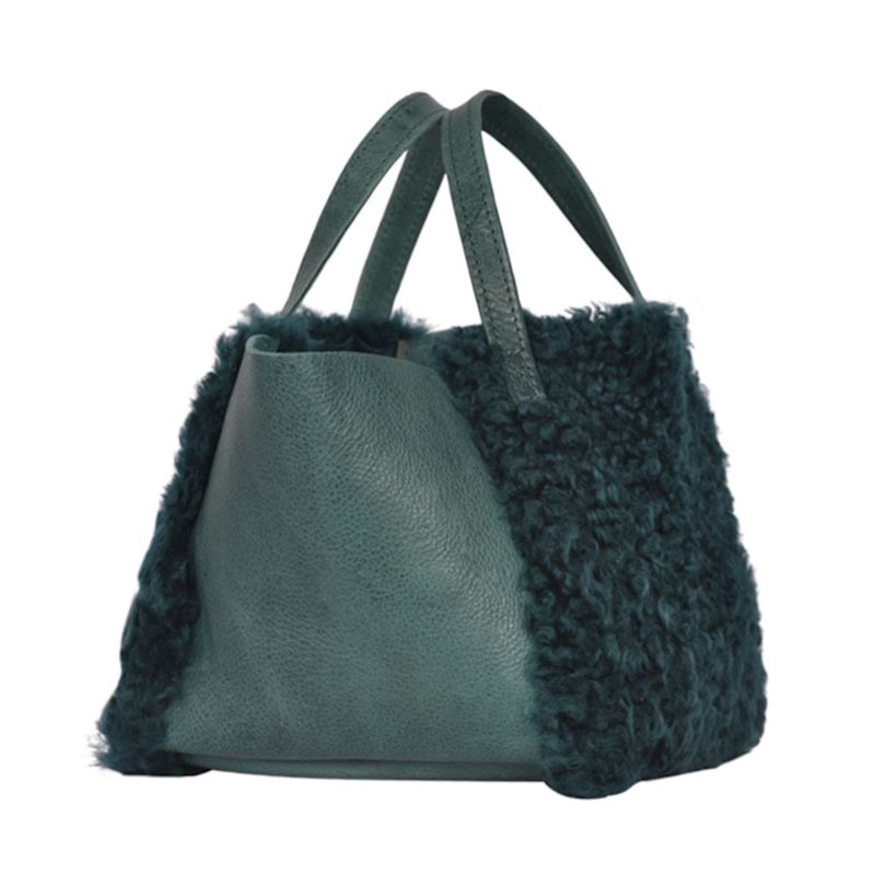 Shearling Grab Bag Seahorse Green | Owen Barry | Wolf & Badger