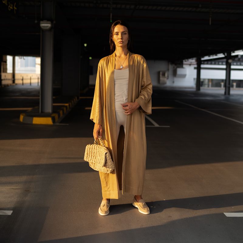 Shiny Kimono In Gold | MYKAFTAN | Wolf & Badger