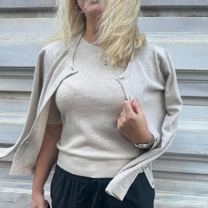 Fine Knit Cardigan With Buttons - Wool & Cashmere Blend Italian Yarn ...