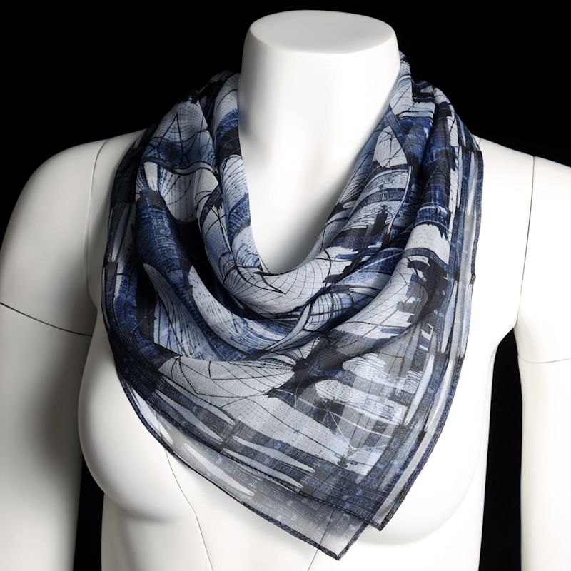 Silk 26 Inch Square Scarf - Brooklyn Bridge - Blue | Babs Boutique NYC ...