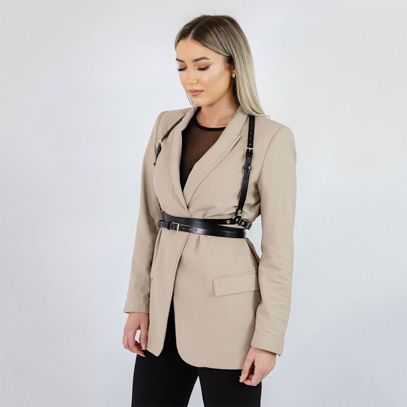 Slim Double Belt Leather Harness | Haute Cuir | Wolf & Badger