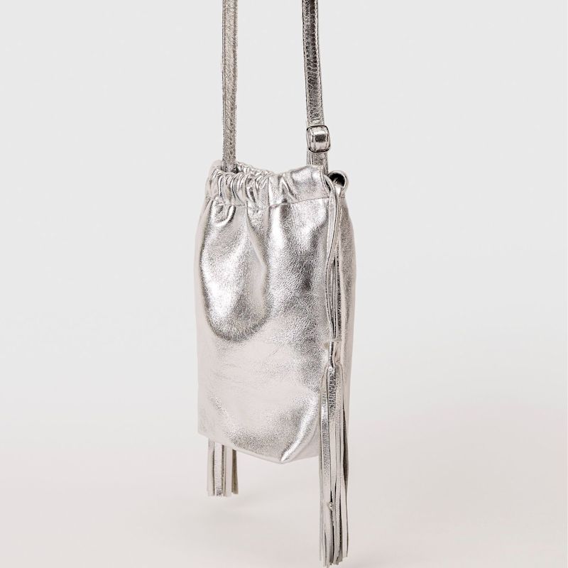 Small Silver Leather Purse - Evening Pouch | JUAN-JO | Wolf & Badger
