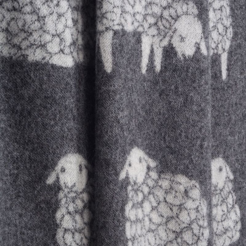 Charcoal Mima Sheep Wool Throw | J.J.Textile | Wolf & Badger