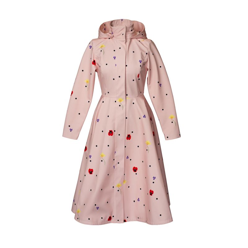 Fitted & Flared Coat With A-Line Skirt In Pink: Cotton Candy ...