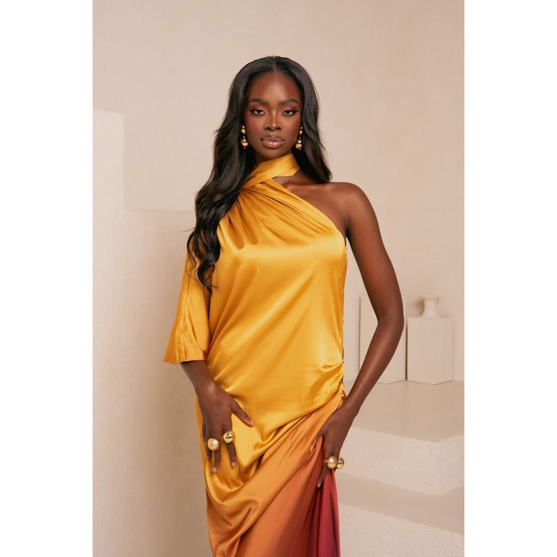 Sol Drape Maxi Dress | OFUURE | Wolf & Badger