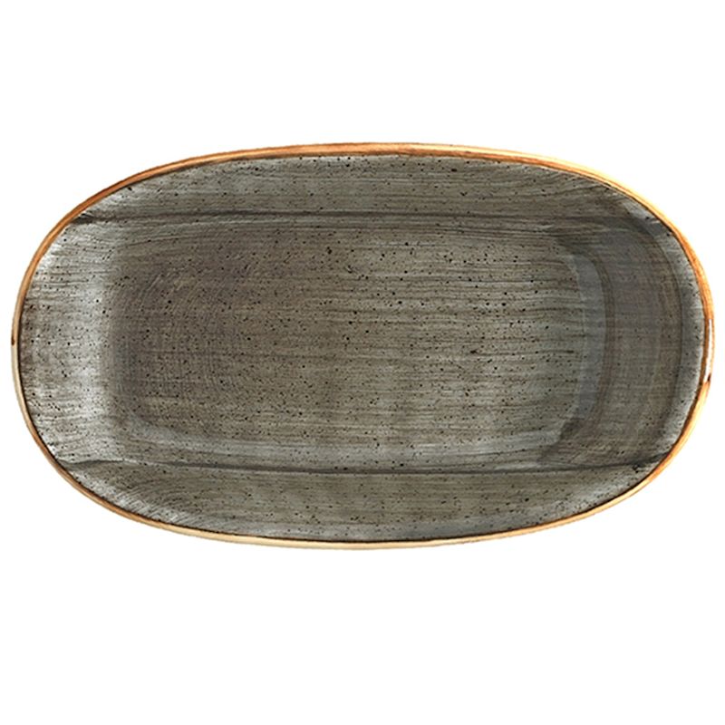 Space Oval Grey Porcelain Platter | TURGLA HOME | Wolf & Badger