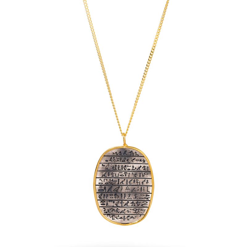 Divine Power Egyptian Symbols Pendant Sterling Silver Necklace - Gold ...