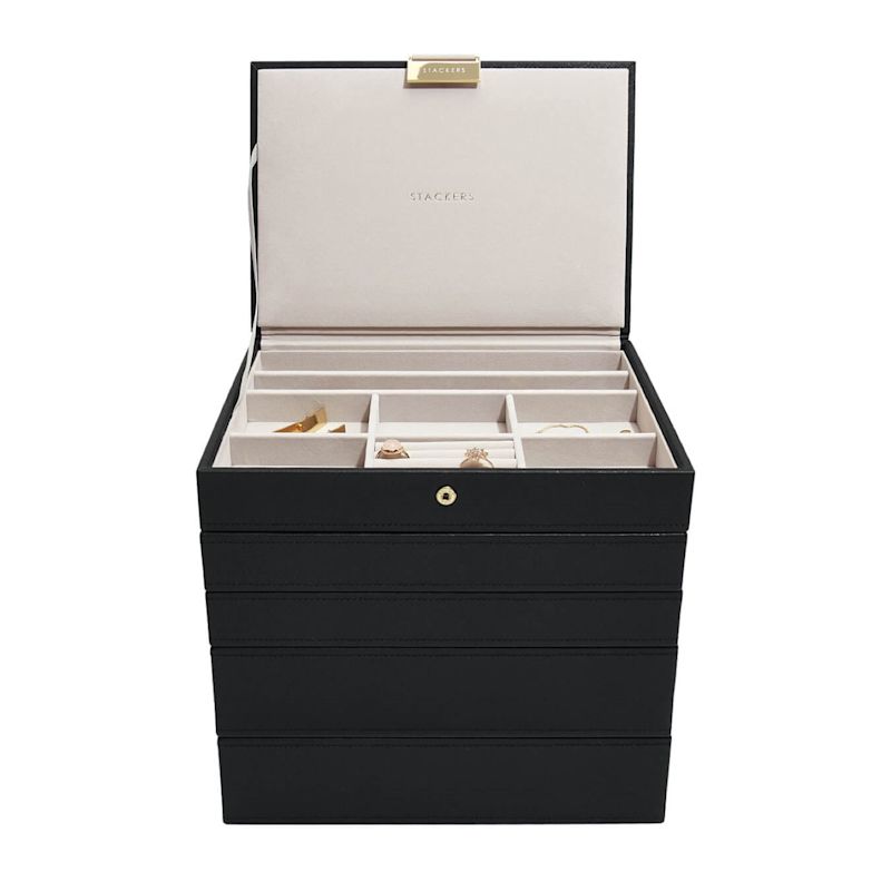 Stackers Black Jewelry Box Classic Set Of Five | Stackers | Wolf & Badger
