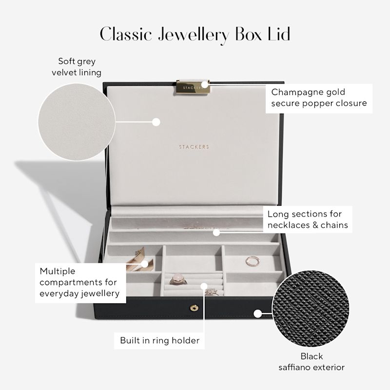 Stackers Black Classic Jewelry Box Set Of Four | Stackers | Wolf & Badger