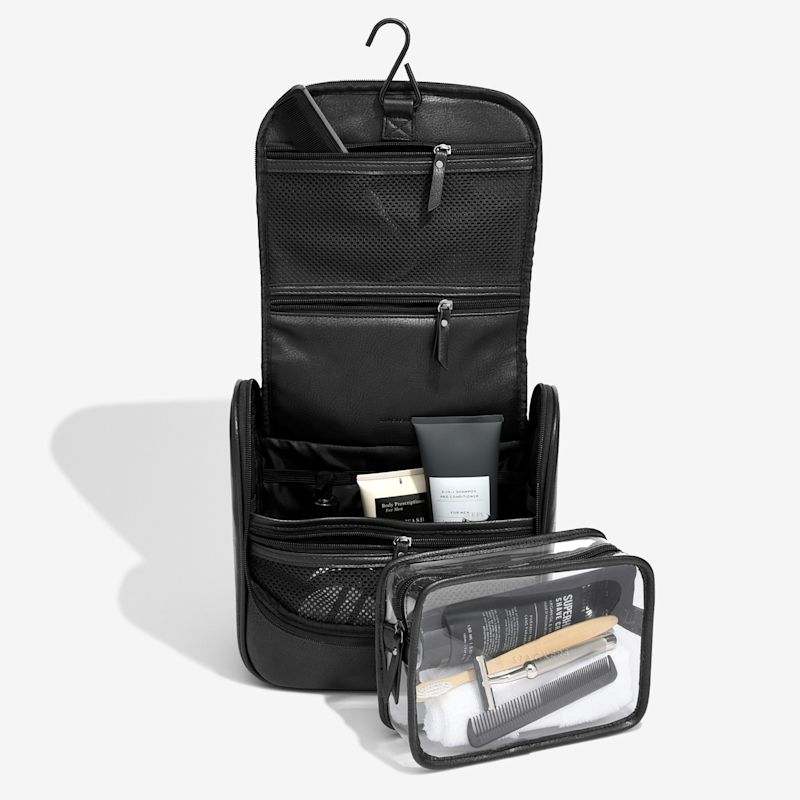Stackers Black Large Hanging Washbag | Stackers | Wolf & Badger